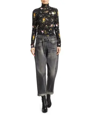 R13 Faded Crossover Jeans