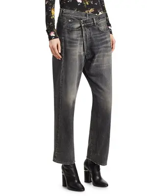R13 Faded Crossover Jeans
