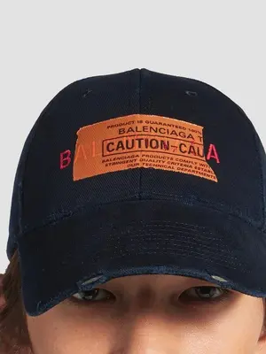 Balenciaga Logo Baseball Cap - Navy