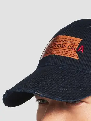 Balenciaga Logo Baseball Cap - Navy