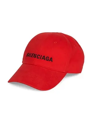 Balenciaga Logo Baseball Cap Red Black