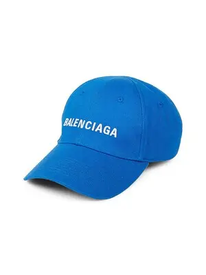 Balenciaga Logo Baseball Cap Sapphire White
