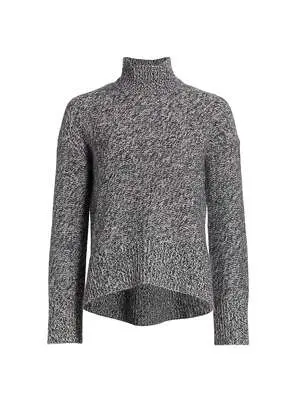 Theory Women's Karenia Mockneck Cashmere Sweater - Beige Canvas Ash - Size Large - Beige Canvas Ash  - Ivory Ash