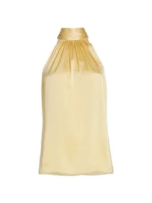Ramy Brook Lori Silk Halter Top Daffodil