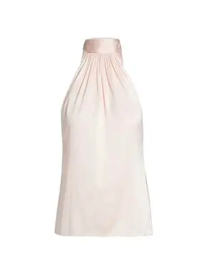 Ramy Brook Lori Silk Halter Top Powder Pink