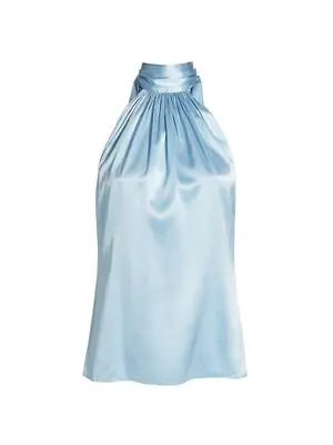 Ramy Brook Lori Silk Halter Top Twilight