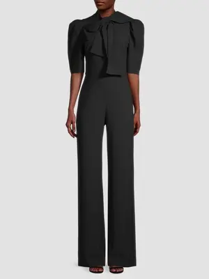 Black Halo Ara Bow Puff-sleeve Jumpsuit