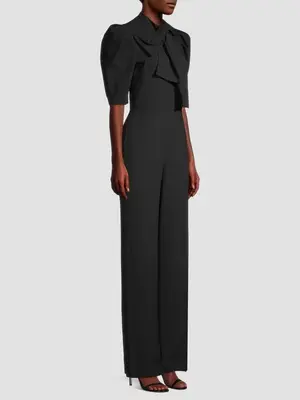 Black Halo Ara Bow Puff-sleeve Jumpsuit