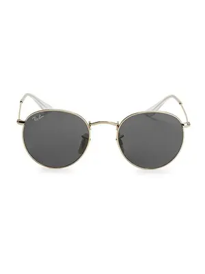 Ray-ban Rb3447 50mm Round Sunglasses Gold Black