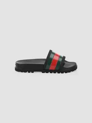 Gucci Web Slide Sandals - Black