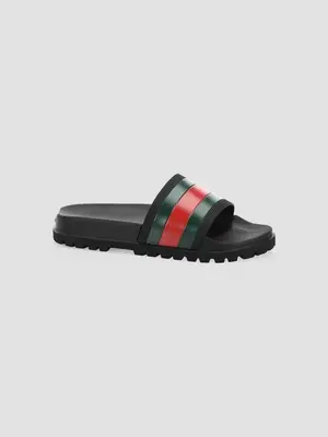 Gucci Web Slide Sandals - Black