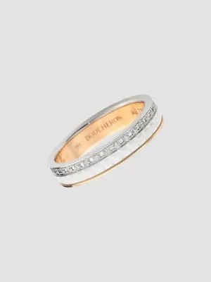 Boucheron Quatre White Edition Two-tone 18k Ceramic & 0.24 Tcw Diamond Wedding Band - Gold