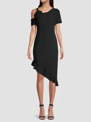 Shani Asymmetric Ruffled Sheath Dress
