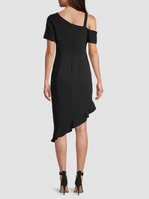 Shani Asymmetric Ruffled Sheath Dress