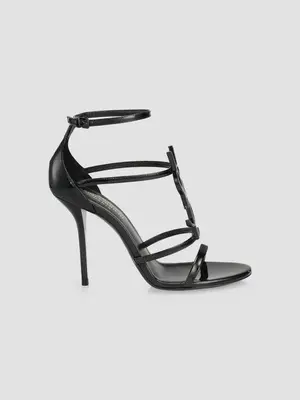 Saint Laurent Cassandra Leather Sandals - Black
