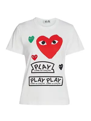 Play Comme Des Garcon Heart Play T-shirt - White