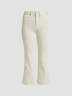 Veronica Beard Carson High-rise Ankle Flare Jeans Ecru