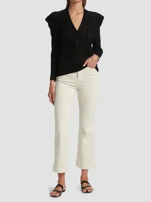 Veronica Beard Carson High-rise Ankle Flare Jeans - Ecru