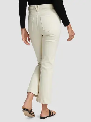 Veronica Beard Carson High-rise Ankle Flare Jeans - Ecru