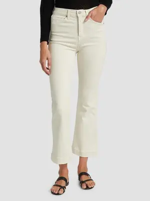 Veronica Beard Carson High-rise Ankle Flare Jeans - Ecru