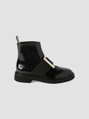 ROGER VIVIER Viv Rangers Patent Leather Chelsea Boots