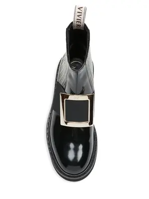 ROGER VIVIER Viv Rangers Patent Leather Chelsea Boots