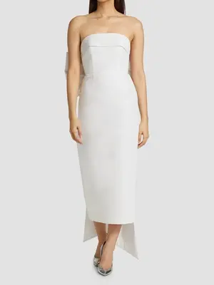 Alexia Maria Margaret Bow Silk Dress - White