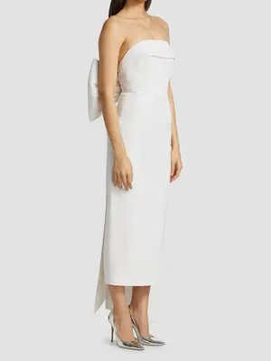 Alexia Maria Margaret Bow Silk Dress - White