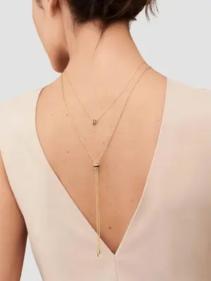 Boucheron Quatre Classique 18k Tri-tone Brown Pvd & Diamond Pendant Mini Bolo Necklace