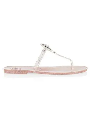 Tory Burch Women's Mini Miller Jelly Thong Sandals - Clear  - Pink Love