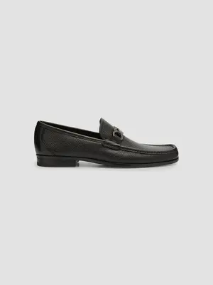 FERRAGAMO Grandioso Gancini Bit Leather Loafers - Nero