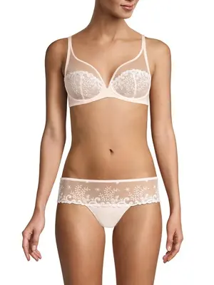 Simone Perele Delice Sheer Plunge Bra - Blush