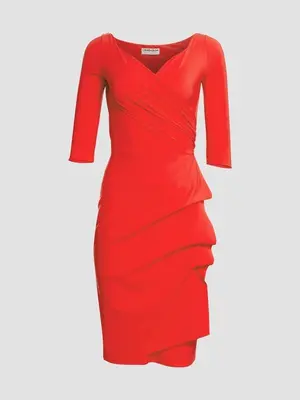 Chiara Boni La Petite Robe Florian Side Ruffle Dress - Red