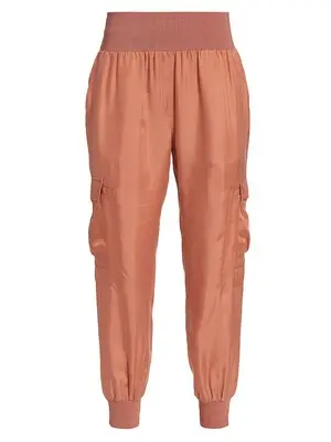 Cinq À Sept Giles Twill Cargo Joggers Apricot