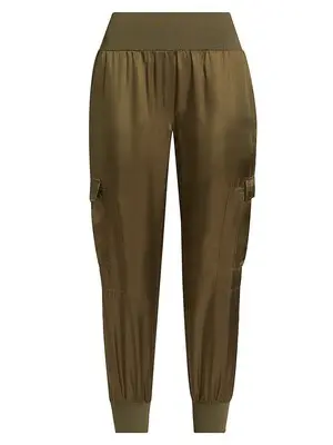 Cinq À Sept Giles Twill Cargo Joggers Dark Olive
