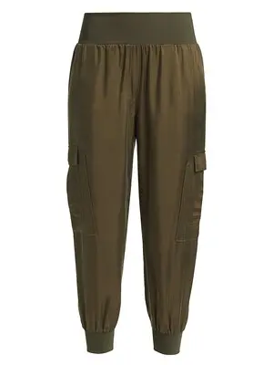Cinq À Sept Giles Twill Cargo Joggers Olive