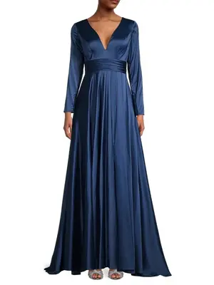 Mac Duggal Satin Empire Waist Ballgown