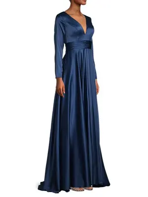 Mac Duggal Satin Empire Waist Ballgown