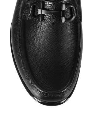FERRAGAMO Gancini Crown Bit Leather Loafers