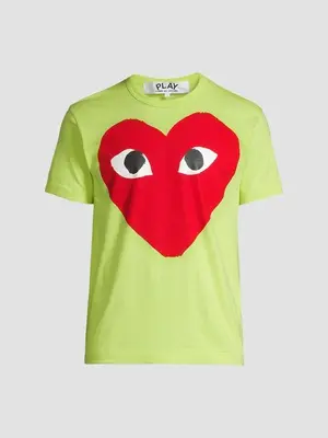 Play Comme Des Garcon Center Heart Graphic T-shirt - Green