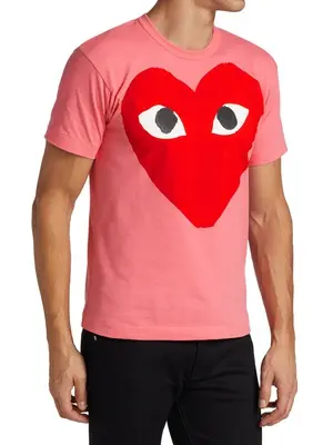 Play Comme Des Garcon Center Heart Graphic T-shirt - Pink