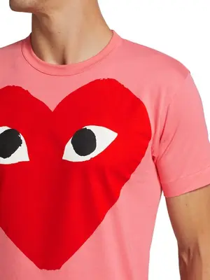Play Comme Des Garcon Center Heart Graphic T-shirt - Pink