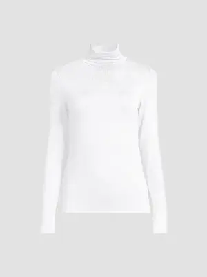 Majestic Filatures Soft Touch Turtleneck Top Blanc