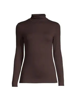 Majestic Filatures Soft Touch Turtleneck Top Coffee