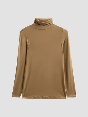 Majestic Filatures Soft Touch Turtleneck Top Havana