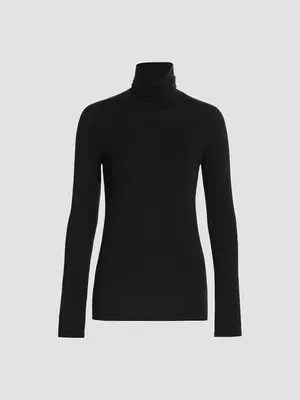 Majestic Filatures Soft Touch Turtleneck Top Noir