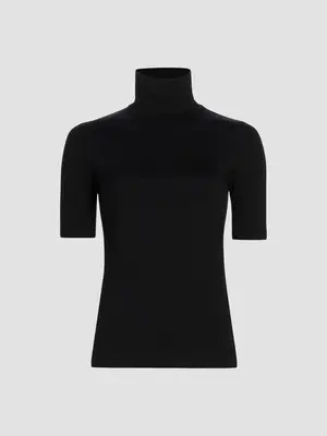 Majestic Filatures Soft Touch Turtleneck Top - Noir