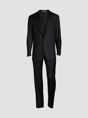 Isaia Sanita Two-button Wool Tuxedo - Navy