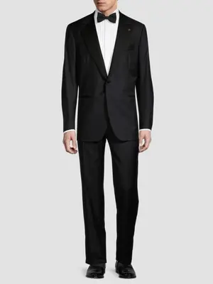 Isaia Sanita Two-button Wool Tuxedo - Navy