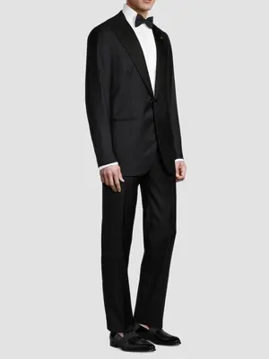 Isaia Sanita Two-button Wool Tuxedo - Navy